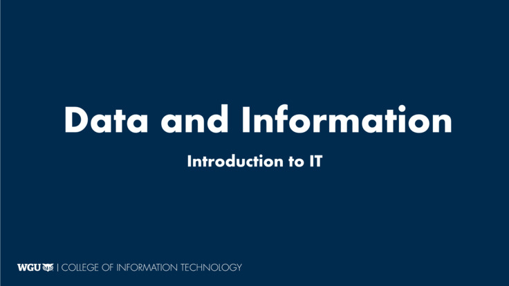 Data and Information