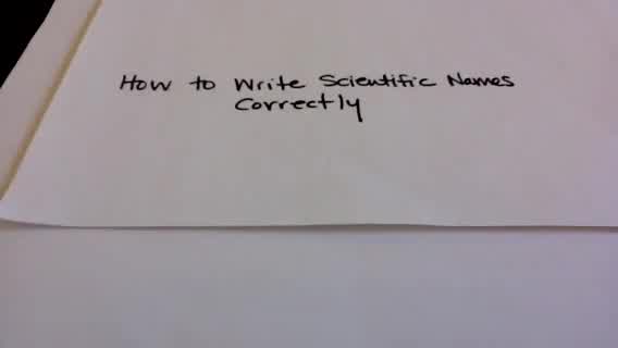 How2 Write Scientific Names