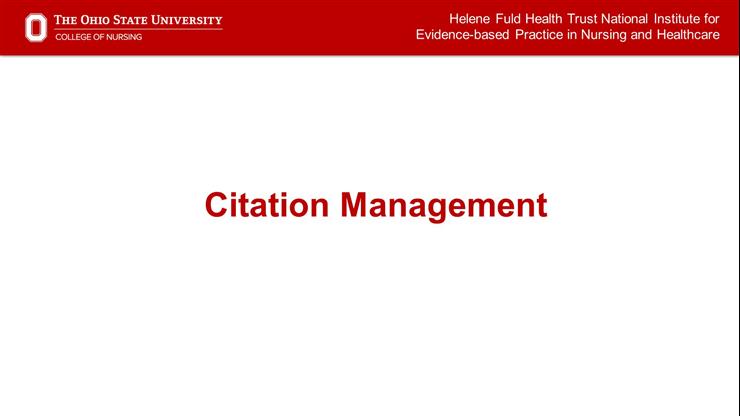 Introduction to Citation Management CZ