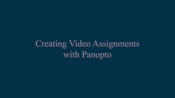 Recording Video Presentations using Panopto for Students