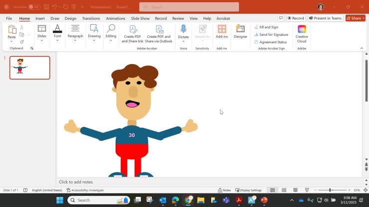 How to draw a cartoon character in PowerPoint