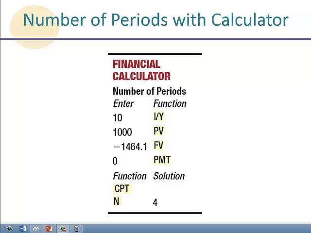 BUS 320 Chapter 9.11 n Period with Calculator and Excel