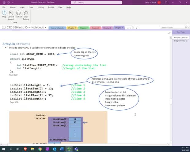 Records (structs) (ct'd)