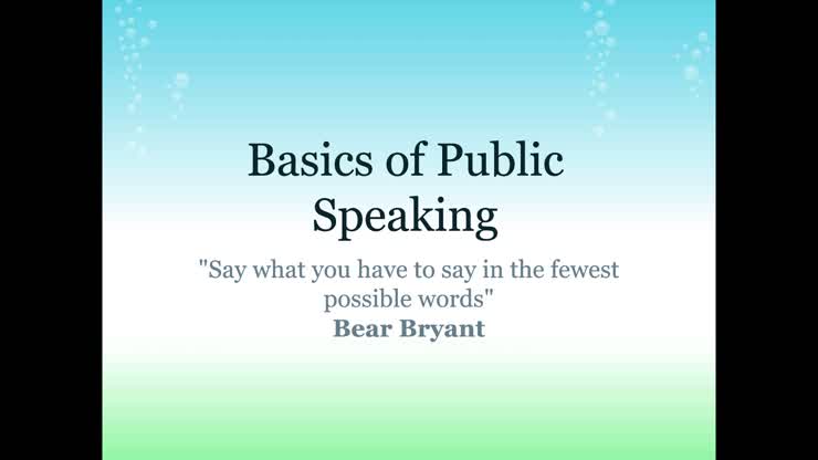Basics of Public Speaking