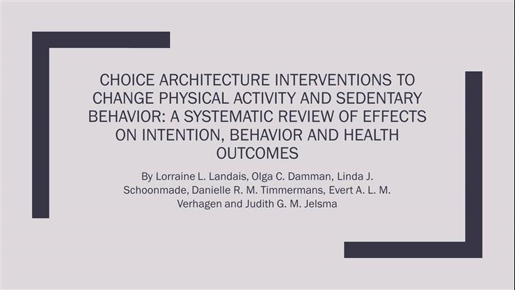 Choice Architecture Interventions