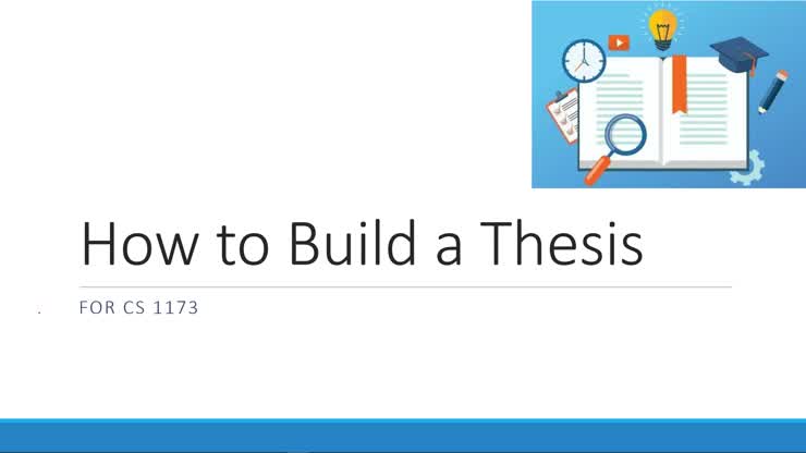 Sum23 How to Build a Thesis