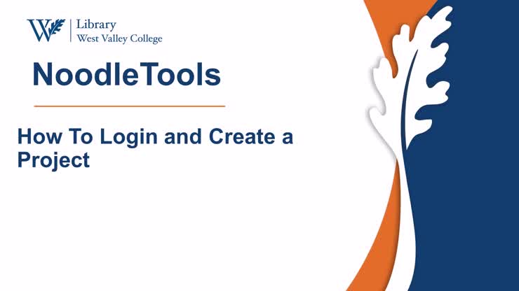 NoodleTools: How to Login and Create a Project