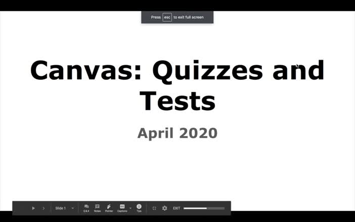 Canvas Quizzes Tests