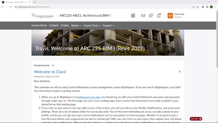 ARC 225 Online Classroom Tour