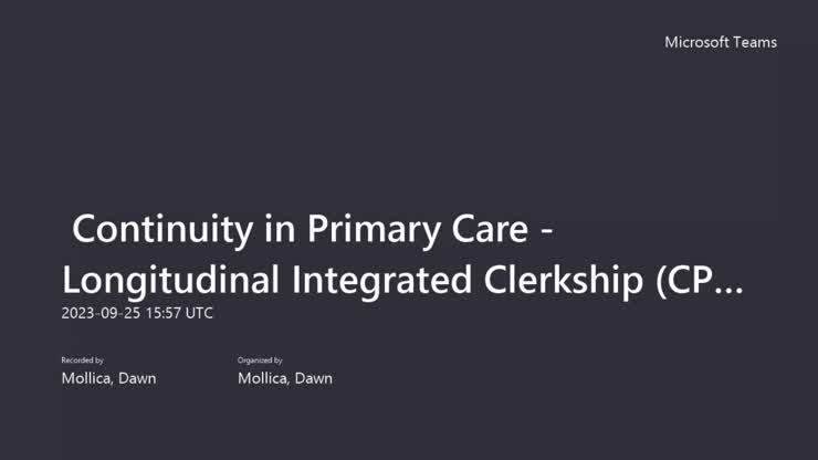 Continuity in Primary Care - Longitudinal Integrated Clerkship (CPC-LIC ...