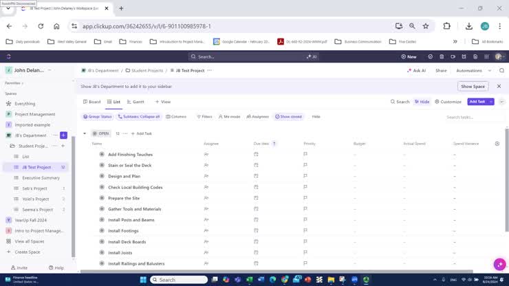 ClickUp - Adding Assignees, Due Dates, and Budget Amounts