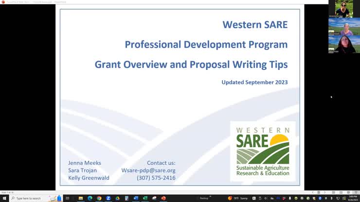 Western SARE Professional Development Program Grant Overview and ...