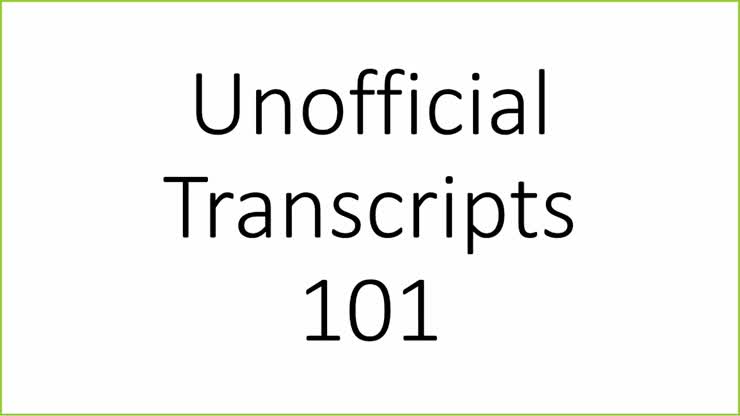 Unofficial Transcripts