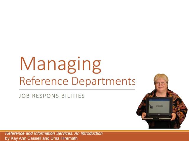 Managing Reference Departments (Job Responsibilities)