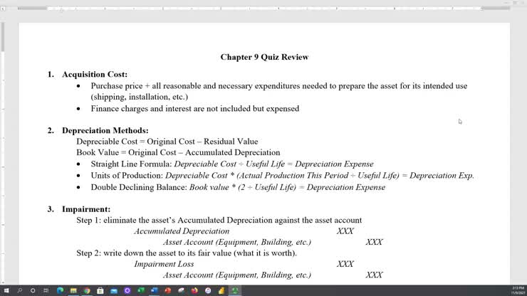 ACC-120, Chapter 9 Review Video