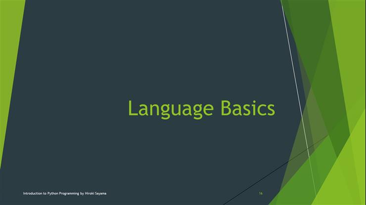 Language Basics