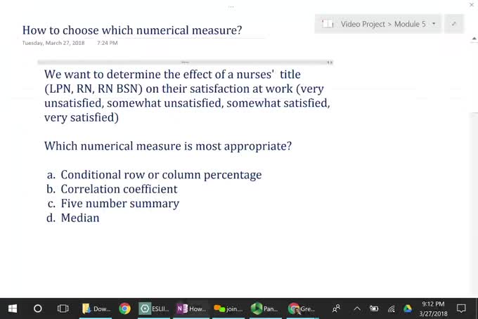 M5: How to choose which numerical measure?