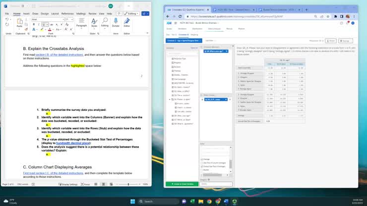 Crosstab Worksheet IB. - Understanding and Explaining Data
