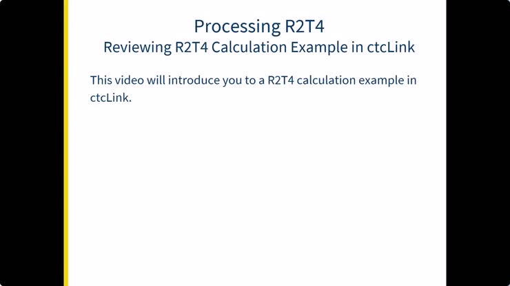 Reviewing a R2T4 Calculation Example in ctcLink