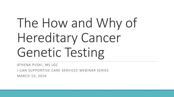 I-CAN Supportive Care Services Webinar Series: The How and Why of ...