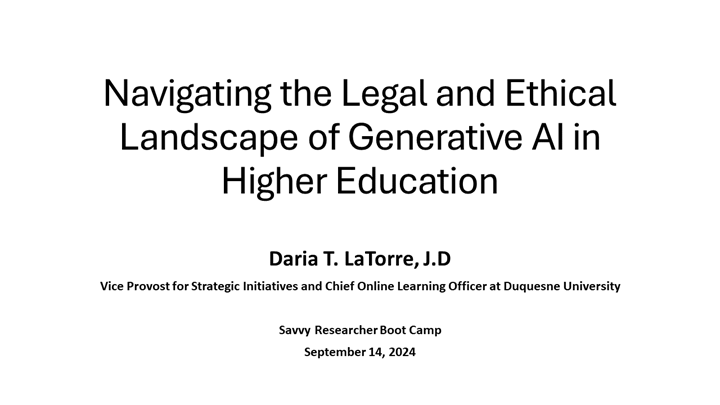 Navigating the Legal and Ethical Landscape of Generative AI in Higher ...