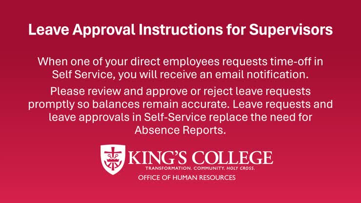 Leave Approval Instructions for Supervisors