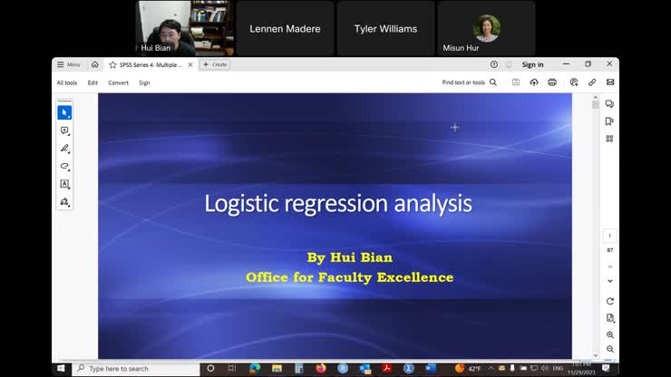 Logistic regression analysis fall 2023
