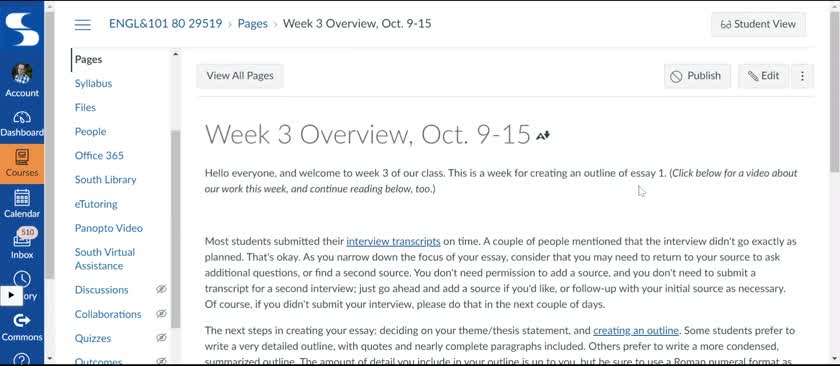 Week 3 Overview ENGL 101 F23
