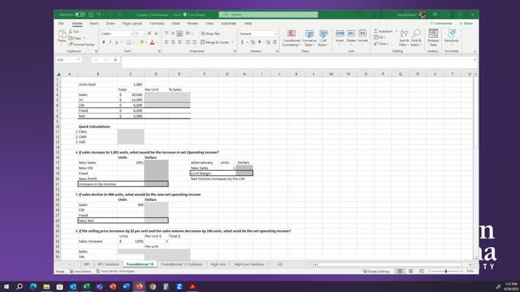 Chapter 2 Practice Problems - CVP (Part II)