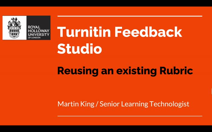 Reusing Turnitin Rubrics