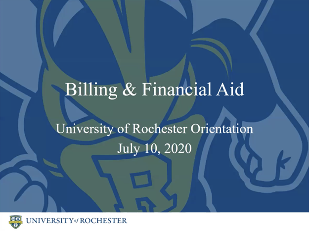Billing and Financial Aid at the University of Rochester