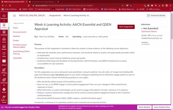Week 6 Learning Activity: AACN Essential and QSEN Appraisal