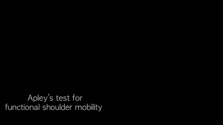 Apley’s test for functional shoulder mobility