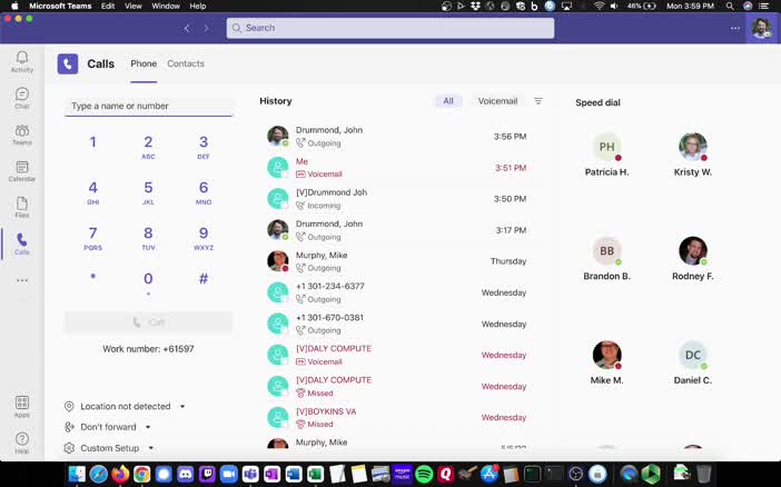 Teams Status and Call Handling