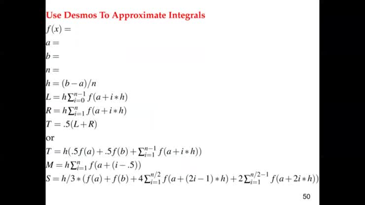 Desmos for Integral Approx