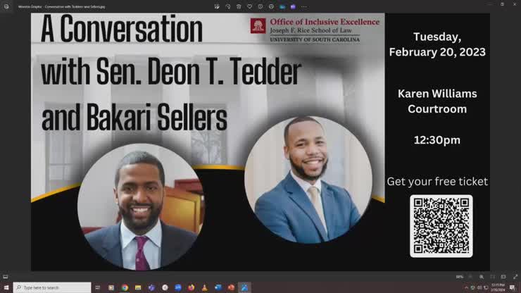 A Conversation with Sen. Deon T. Tedder and Bakari Sellers