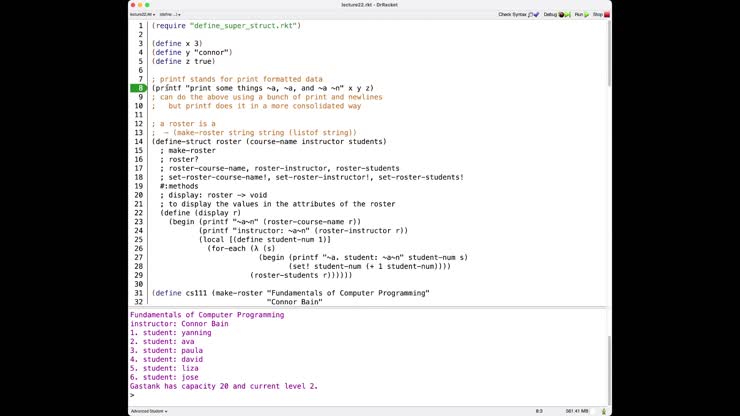 Lecture 21.5 - Basic Methods in DrRacket
