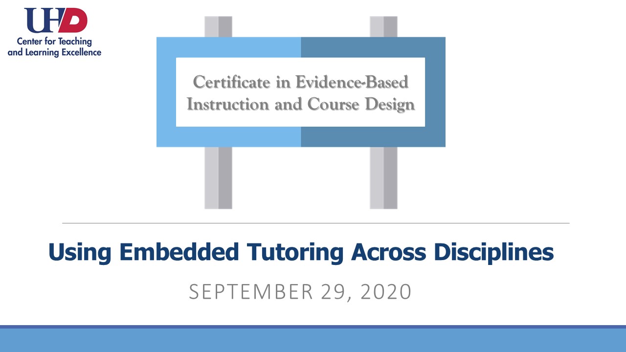 Using Embedded Tutoring Across Disciplines