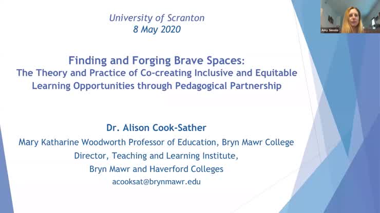 Alison Cook Sather workshop May 2020
