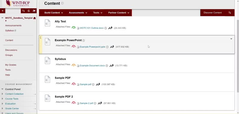 Using Blackboard Ally