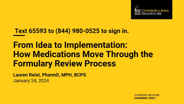 Pharmacy Grand Rounds - From Idea to Implementation: How Medications ...