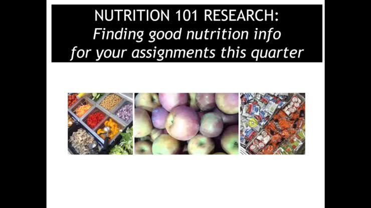 NUTR 101 Research Tutorial