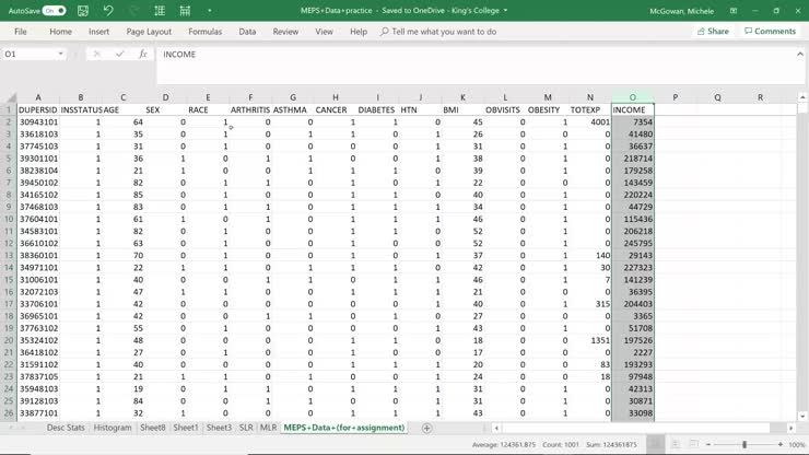 Excel Tutorial - Linear Regression