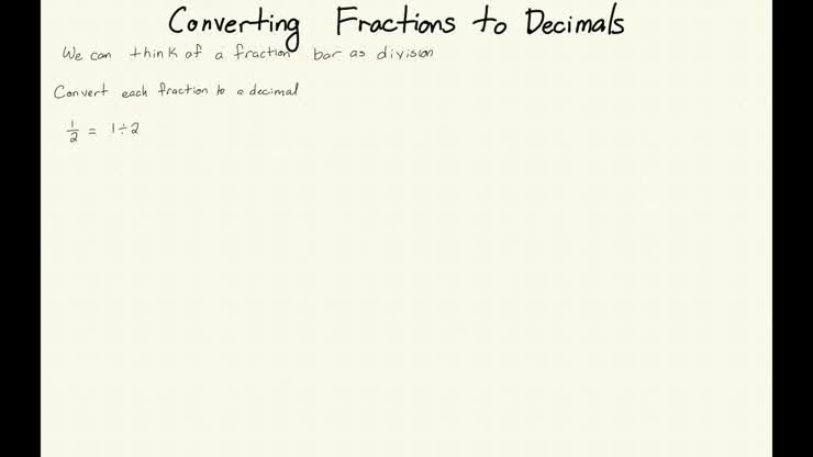Converting Fractions to Decimals