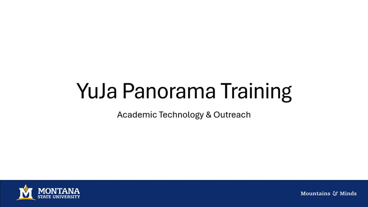 YuJa Panorama Training