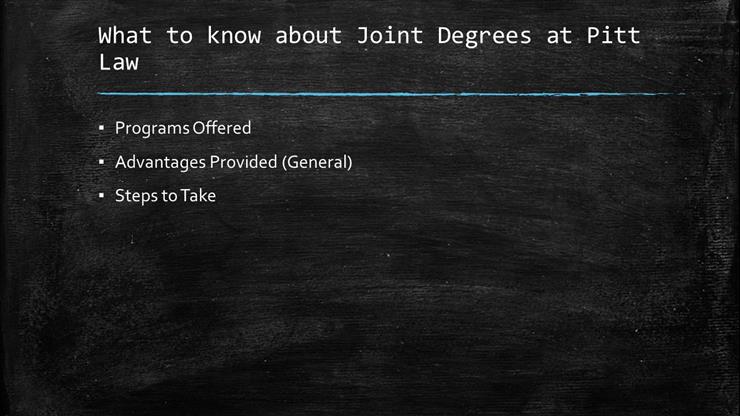 Introduction to Joint Degree Programs