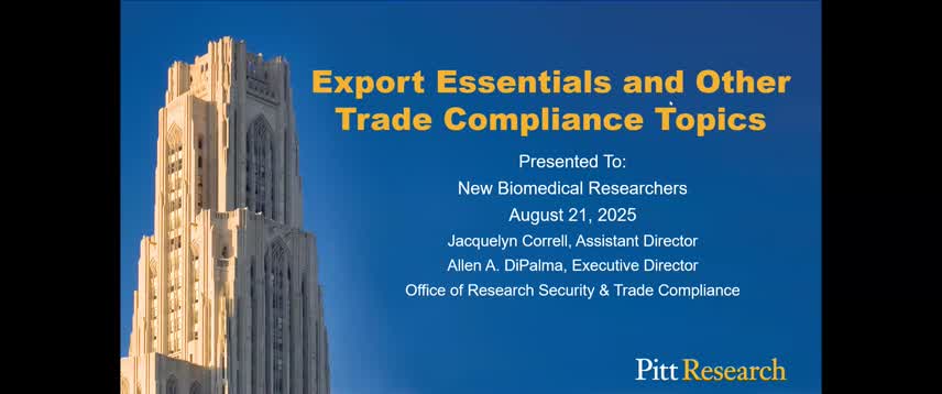 Research Security, Export Control, and Visitor Policy