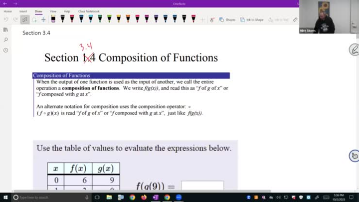 Section 3.4 Composition of Functions