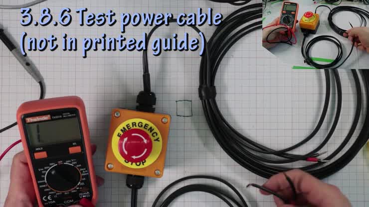 Assembly stage 3.8.6 Test power cable (multimeter)