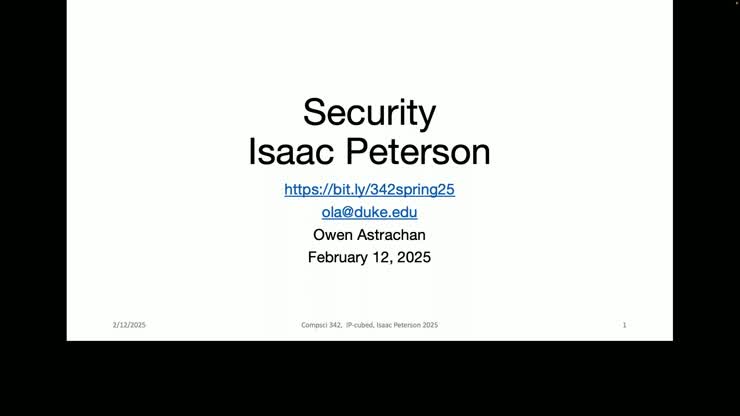 Owen Astrachan - COMPSCI 342.01 - Griffith Theater - Spring 2025 on 2 ...